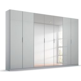 Drehtürenschrank Rauch, B:315cm H:210cm T:54cm, grau, Holzwerkstoff, Schränke, "Kleiderschrank Schrank Garderobe KOLUNA mit Glastüren und Spiegel",
