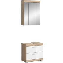 Badm&ouml;bel-Set Inosign, B:60cm H:191cm T:34cm, wei&szlig;, Holzwerkstoff, MDF, Kastenm&ouml;bel-Sets, "Siena, 2 tlg., bestehend aus: Waschbeckenunterschrank,