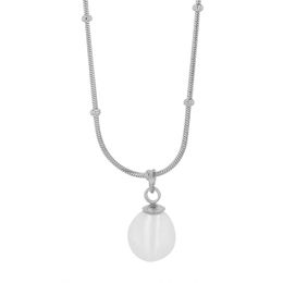 Adelia´s ADELIA ́S Damen Kette mit Anhänger "Neuheit 2025 - Damen Edelstahl Halskette mit Anhänger mit Perle", unbekannt, Edelstahl, silber, Edelstahl,