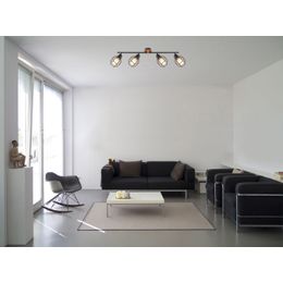 Globo LIGHTING Deckenstrahler "WILLA", 1 Stk., schwarz, Wohnzimmer, Leuchten, Deckenspot/Holz/schwarz/beweglich/Flur/Wohnzimmer/Schlafzimmer