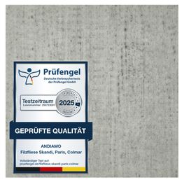 ANDIAMO Teppichfliese "Paris Nadelfilz", B : 40cm 1 Stk., 4mm, 4 qm qm, L: 40cm, beige, Teppiche, 40x40 cm, selbstklebend, robust & strapazierf&auml;hig,