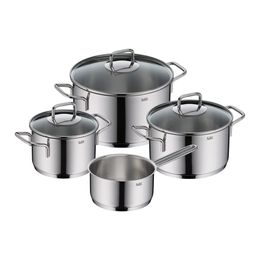 Silit Topf-Set "Extra Cook Induktion, Kochgeschirr-Set mit Glasdeckel, Innenskalierung", grau, Töpfe, Silitherm Universalboden, breiter Schüttrand,