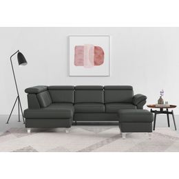 Sit & More Ecksofa SIT & MORE, B:245cm H:84cm T:194cm, grau, Wohnzimmer, Sofas, "Arngast L-Form", inklusive Kopfteilverstellung und Federkern