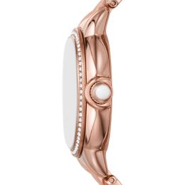 Emporio Armani Damen Quarzuhr, rosa, Armbanduhren, Armbanduhr, Damenuhr, Edelstahlarmband, analog