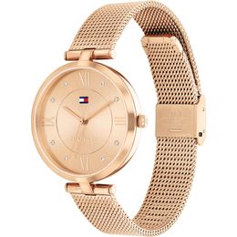 Tommy Hilfiger Damen Quarzuhr "ELLA", gold, Armbanduhren, Armbanduhr, Damenuhr, Glaskristalle, analog, Edelstahlarmband