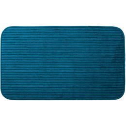 G&ouml;zze Badematte G&Ouml;ZZE, H:7mm, blau, Polyester, Badematten, "Berlin", Badteppich, Uni Farben, Cord Optik, waschbar