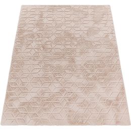 Hochflor-Teppich Paco Home, B:200cm H:26mm L:280cm, beige, Polyester, Teppiche, "Arnheim 745", Uni Farben, modernes geometrisches Design, besonders