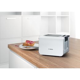 Bosch Toaster "Styline TAT8611N, integrierter Br&ouml;tchenaufsatz, Liftfunktion", B:31,3cm H:18,4cm T:17cm, wei&szlig;, Toaster, Auftaufunktion,