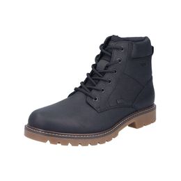 Rieker Herren Schnürstiefelette "Rieker Stiefelette Glattleder", Gr. 44, schwarz, Glattleder, Schuhe