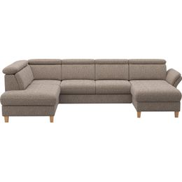 Wohnlandschaft OTTO HOME, B:321cm H:84cm T:193cm, braun, 100% Polyester, Sofas, "Glendale, U-Form", inkl. Kopfteilverstellung, wahlweise mit