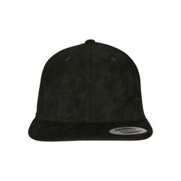 Flexfit Damen Snapback Cap "Flexfit Unisex Suede Leather Snapback"schwarz, unifarben, 100% Polyester, Caps