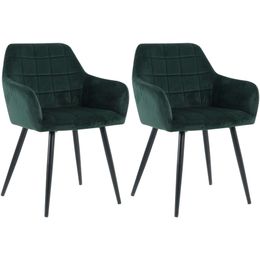 4-Fu&szlig;stuhl Inosign, B:59cm H:83cm T:62cm, gr&uuml;n, Metall, Polyester, St&uuml;hle, mit Quadratsteppung innen