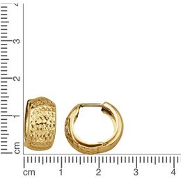 Firetti Damen Paar Creolen "Schmuck Geschenk Gold 375 Ohrschmuck Ohrringe Struktur", 15,8mm, Gelbgold 375, gold, Gelbgold 375, Ohrringe