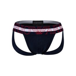 Emporio Armani Herren String "Jockstrap 1er Pack", Gr. XL, blau, Obermaterial: 95% Baumwolle CO. 5% Elasthan EL., Unterhosen