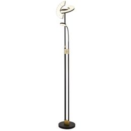 Searchlight Stehlampe "Gio Floor Lamp", matt schwarz, weiß und satin messing, 1, H: 137cm, 1 Stk., Leuchten
