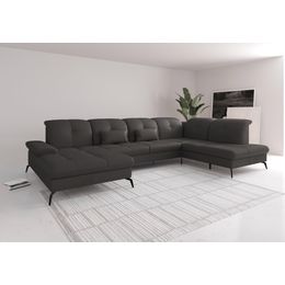 Sit & More Wohnlandschaft SIT & MORE, B:357cm H:90cm T:231cm, braun, Sofas, "Amica, U-Form, inkl. Sitztiefenverstellung und Armteilverstellung", wahlweise mit