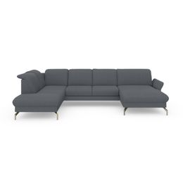 Sit & More Wohnlandschaft SIT & MORE, B:338cm H:84cm T:207cm, blau, Sofas, "Fashion U-Form", wahlweise mit Kopfteilverstellung, Vorziehsitz, motorisch,