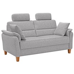 2,5-Sitzer Home Affaire, B:179cm H:89cm T:89cm, silber, 100% Polyester;Struktur (100% Polyester);Luxus-Microfaser in Lederoptik (100% Polyester),