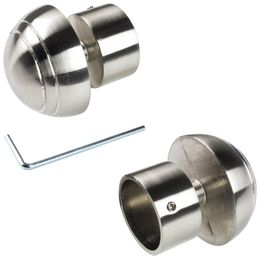 Gardinenstangen-Endst&uuml;ck Liedeco, L:5,5cm &Oslash;:2,8cm, silber, Gardinenstangenendst&uuml;cke, f&uuml;r Gardinenstange &Oslash; 28 mm