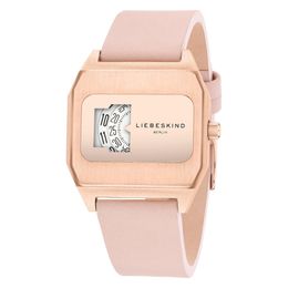Damen Quarzuhr "Vinyl Vision"rosa, Liebeskind Berlin, Armbanduhren, Armbanduhr, Damenuhr, Lederarmband, analog
