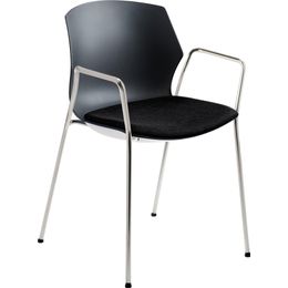 mayer Sitzm&ouml;bel Stapelstuhl MAYER SITZM&Ouml;BEL, B:55cm H:80,5cm T:53cm, schwarz, Polyester, Polypropylen, Esszimmer, St&uuml;hle, "Stapelstuhl myPRIMO", stapelbar