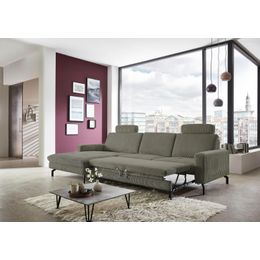 Ecksofa DIE PLANBAR, B:302cm H:87cm T:178cm, gr&uuml;n, 100% Polyester, Wohnzimmer, Sofas, "MP-IN20110 L-Form mit Kaltschaum-Polsterung", optional mit
