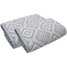 Handtuch Set, B:50cm L:100cm, beige, Framsohn FROTTIER, Walkfrottier, Obermaterial: 100% Baumwolle, Handt&uuml;cher, "Arabeske", skandinavisch gemustert,