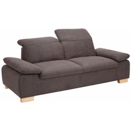 2,5-Sitzer Home Affaire, B:215cm H:77cm T:90cm, braun, Chenille 100% Polyester;Struktur fein ( 100% Polyester);Luxus-Kunstleder;Struktur weich (100%