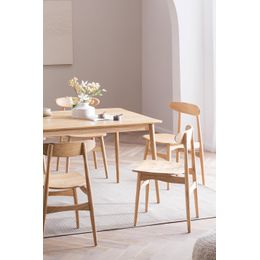 Esszimmerstuhl Sit, B:53cm H:80cm T:45cm, beige, Massivholz, Stühle, mit sichtbarer Maserung