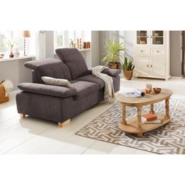 2,5-Sitzer Home Affaire, B:215cm H:77cm T:90cm, braun, Chenille 100% Polyester;Struktur fein ( 100% Polyester);Luxus-Kunstleder;Struktur weich (100%