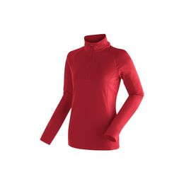 Maier Sports Damen Fleecepullover "Eva", rot, Gr. 48, 100% Polyester, Sweatshirts, Damen Fleece, funktioneller Midlayer, Half-Zip, Regular Fit