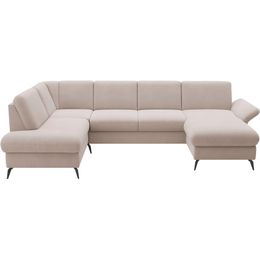 Wohnlandschaft Home Affaire, B:314cm H:93cm T:195cm, grau, 100% Polyester, Sofas, "Rochelle", wahlweise mit Bettfunktion, Bettkasten und