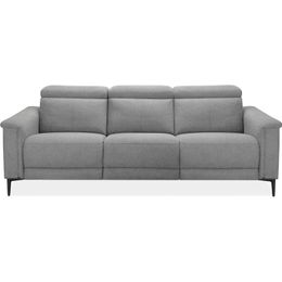 3-Sitzer Home Affaire, B:222cm H:97cm T:100cm, grau, Webstoff 100% Polyester, Sofas, "Lund, mit manueller und elektrischer Relaxfunktion", in 2
