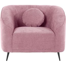 Sessel Home Affaire, B:100cm H:81cm T:80cm, rosa, 100% Polyester, Wohnzimmer, Sessel, "Ashly", in 3 Bezugsvarianten, Boucl&eacute;, Samtoptik und Struktur