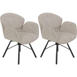 4-Fu&szlig;stuhl Hela, B:62cm H:83cm T:66cm, beige, Metall, Polyester, Stoff, St&uuml;hle, "BRISTOL, Armlehnen Stuhl, Sessel, Esszimmerstuhl", 360 drehbar mit