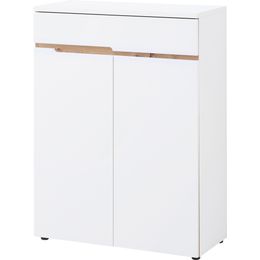 Schuhschrank Innostyle, B:80cm H:107cm T:38cm, weiß, ABS-Kunststoff, Dekorfolie, Holzwerkstoff, MDF, Flur, Schränke, "Memphis Schuhschrank,