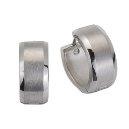 ZEEme Herren Paar Creolen "Edelstahl matt &Oslash; 16mm", wei&szlig;, Edelstahl, Ohrringe