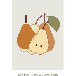 Bild Komar, B:50cm H:70cm, orange, Holz, Papier, Wohnzimmer, Bilder, "Cultivated Pears", Wandbild zur Dekoration - ohne Rahmen
