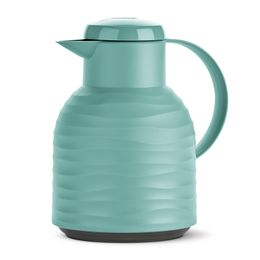 Emsa Isolierkanne "Samba Wave", 1 l, grün, Kannen, Made in Germany, 12h warm/24h kalt, Quick-Press-Deckel, Glaskolben