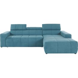 Ecksofa DOMO collection, B:289cm H:80cm T:175cm, blau, Luxus-Microfaser in Antikleder-Optik (100% Polyester);Luxus-Microfaser (100%