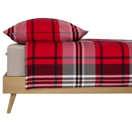 Bettw&auml;sche Schiesser, rot, Feinbiber, Obermaterial: 100% Baumwolle, Jugendzimmer, Bettw&auml;sche, "Borro aus weicher Baumwolle in klassischem Karo", Made
