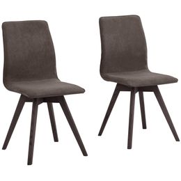 4-Fu&szlig;stuhl Andas, B:45cm H:91cm T:55cm, braun, Massivholz, Polyester, Sperrholz, St&uuml;hle, "Rania", mit Massivholzbeinen