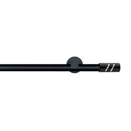 Gardinenstange Garesa, L:110cm &Oslash;:20mm, schwarz, Eisen, Gardinenstangen, "BLACK", Vorhanggarnitur, Innenlauf, verl&auml;ngerbar, Endknopf mit Glitzersteinen