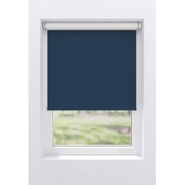 Rollo my home, B:130cm H:190cm, blau, Polyester, K&uuml;che, Rollos, "Ina", wei&szlig;e R&uuml;ckseite, Klemmfix oder Schraubmontage