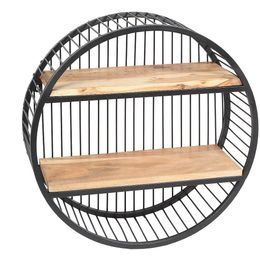 Wandregal AMBIENTE HAUS, B:23cm H:60cm T:60cm, schwarz, Holzwerkstoff, Wohnzimmer, Regale, "Urban rundes Wandregal - (H) 60cm"
