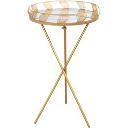 Beistelltisch, B:40cm H:71cm T:40cm, gold, HOFMANN LIVING AND MORE, Wohnzimmer, Tische, Sicherheits-Spiegelgalsplatte