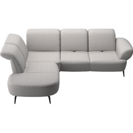 Sit & More Ecksofa SIT & MORE, B:302cm H:91cm T:270cm, grau, 95%Polyester 5%Polyamid, Wohnzimmer, Sofas, "Dance, L-Form, inkl. Sitztiefenverstellung", inkl.