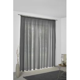 Vorhang WIRTH, B:142cm H:235cm, grau, Jacquard, Baumwolle, Polyester, Wohnzimmer, Gardinen, "Sunday", nach Maß