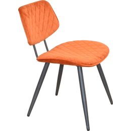 Polsterstuhl Inosign, B:47cm H:76cm, orange, Polyester, Esszimmer, Stühle, Gestell aus Stahlrohr, Sitz und Rücken schaumstoffgepolstert