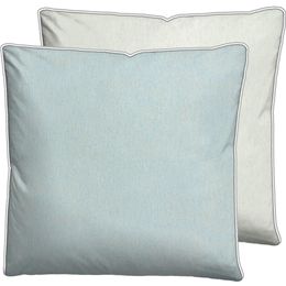 Kissenbezug Biberna, B:80cm L:80cm, blau, Flanell, Obermaterial: 100% Baumwolle, Outdoor, Kissenbez&uuml;ge, "Hermal Flanell mit Rei&szlig;verschluss,